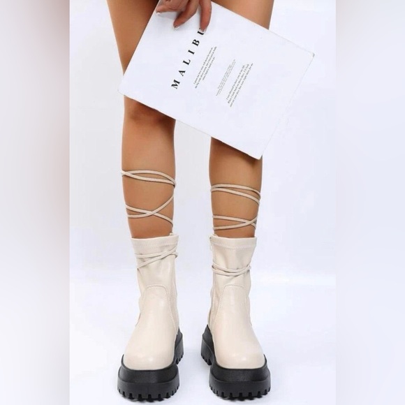 Shoes | Tan Platform Boots | Poshmark